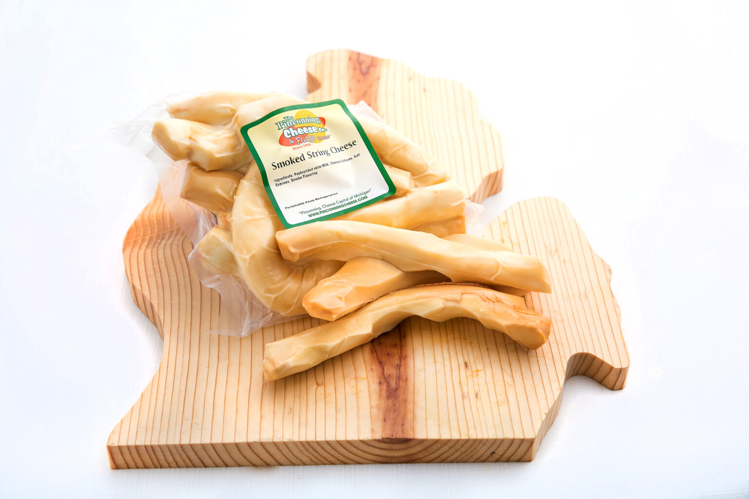 1 lb. Smoked String Cheese – Pinconning Cheese Co. & Fudge Shoppe