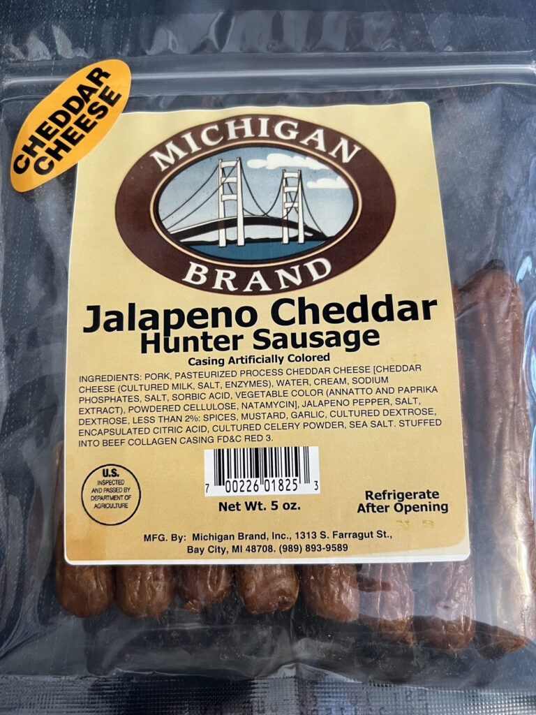 Michigan Brand Jalapeno Cheddar Hunters Sausage - Pinconning Cheese Co ...
